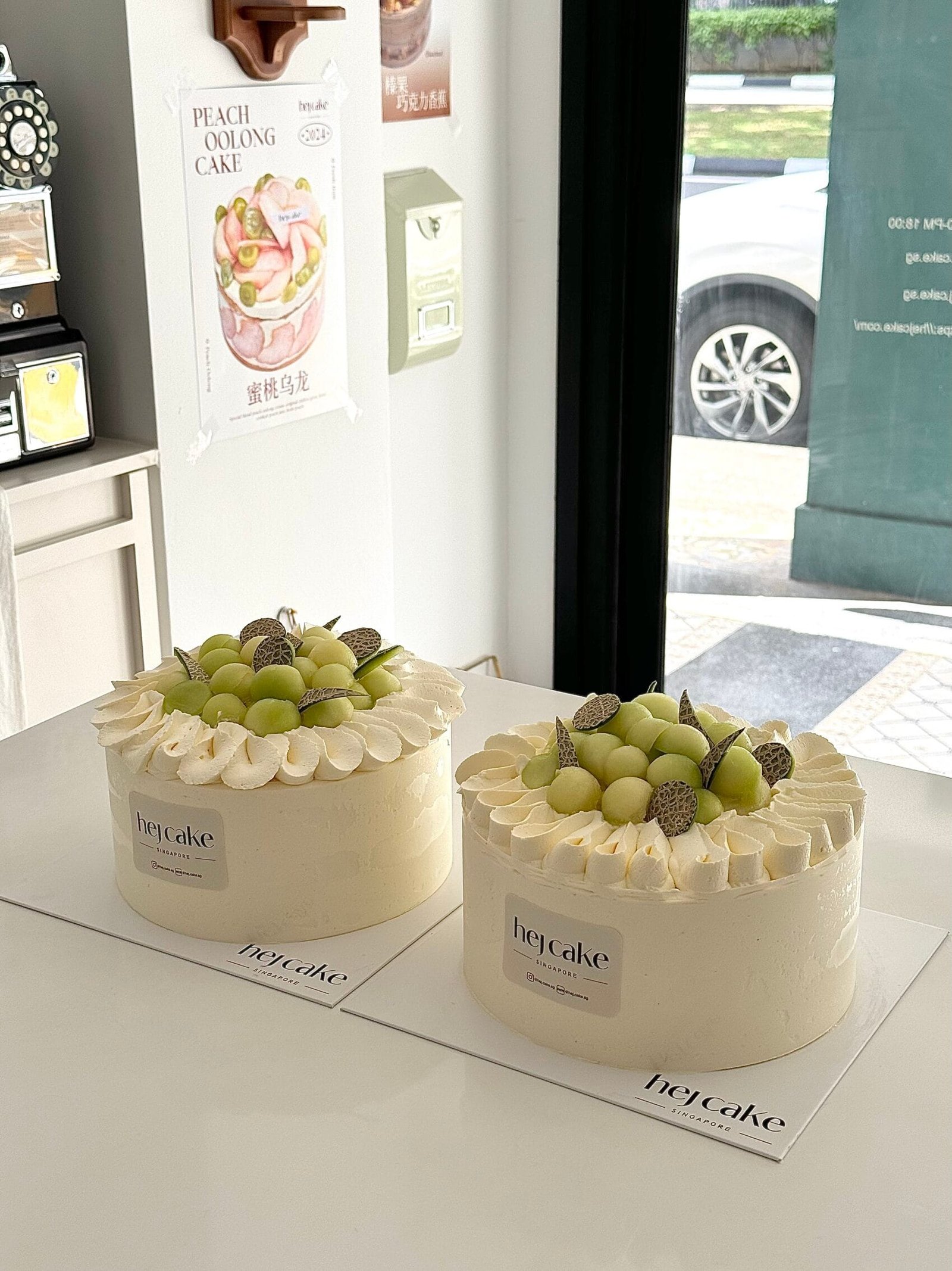 Melon Longjing Green Tea Cream Cake 玫珑蜜瓜 – Hej Cake SG